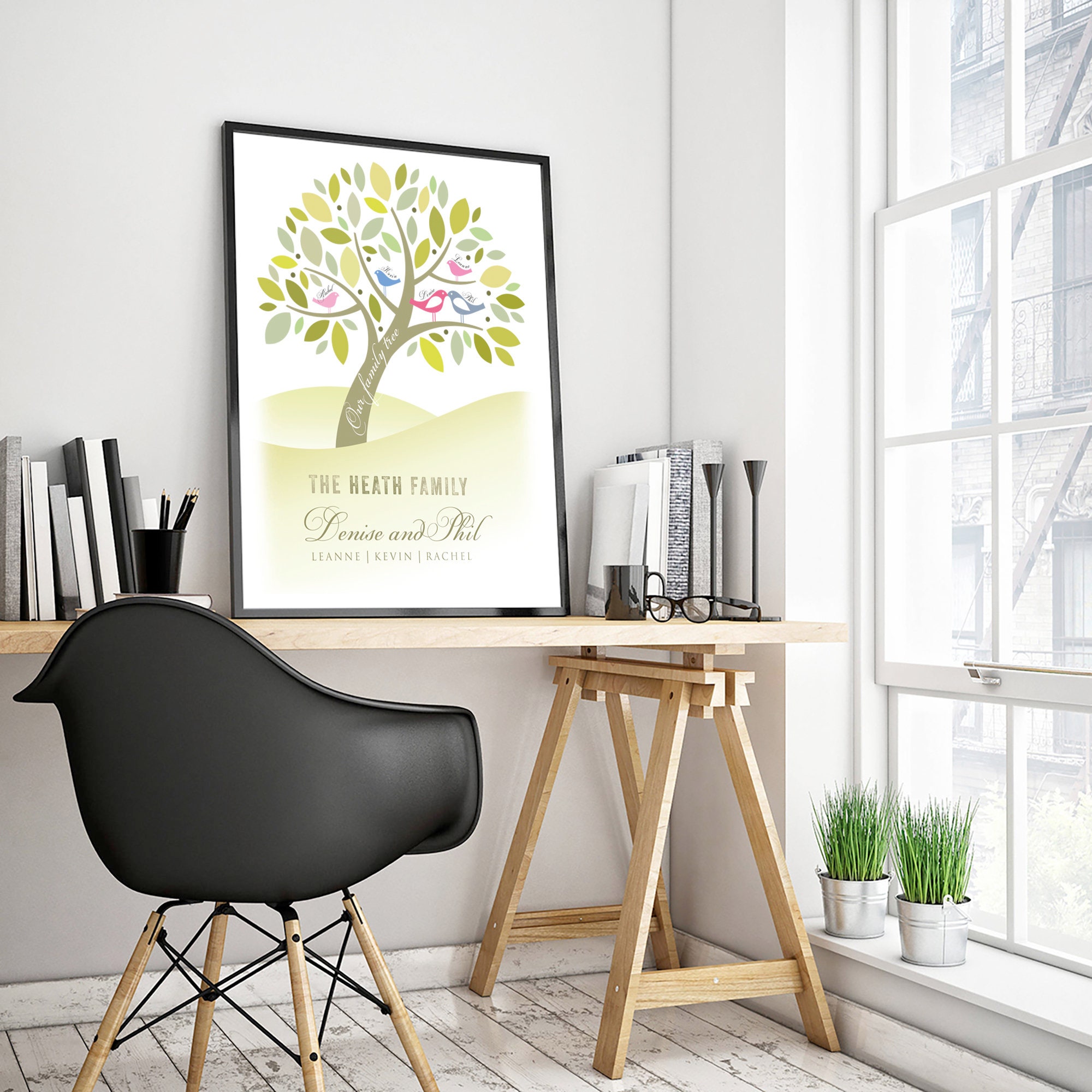 Custom Family Tree Poster Family Tree Print With up to 9 - Etsy UK
