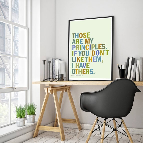 Groucho Marx Principles Typography Print Colourful Print | Etsy