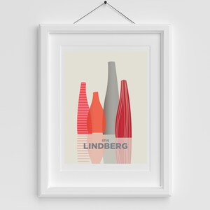 Mid Century Modern Swedish Design Poster Print Stig Lindberg | Etsy