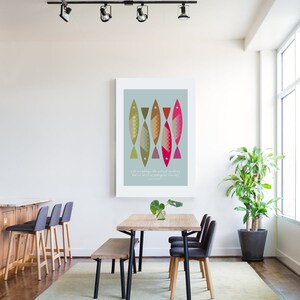 Mid Century Modern Fish Illustration Sardines Poster Print - Etsy