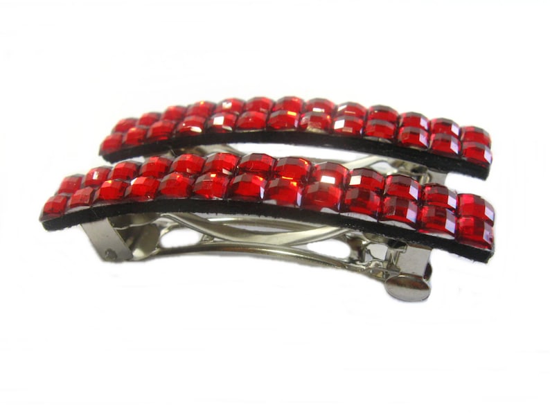 Red Barrettes Red Hair Clips Handmade Red Hair Accessories - Etsy