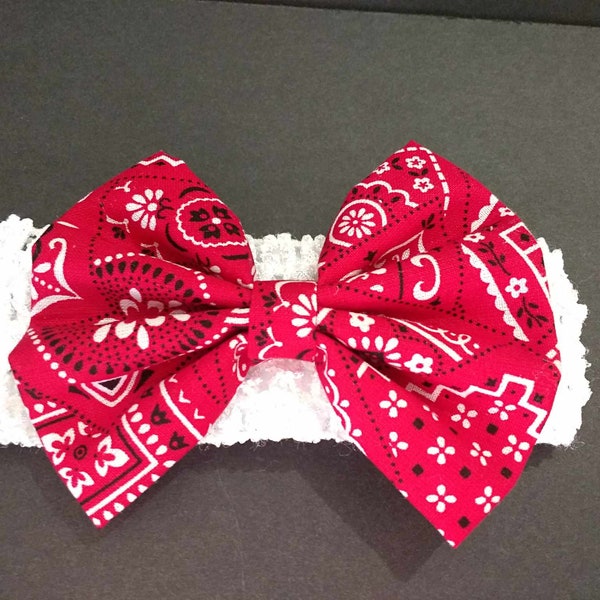 Red Bandana Bows - Etsy