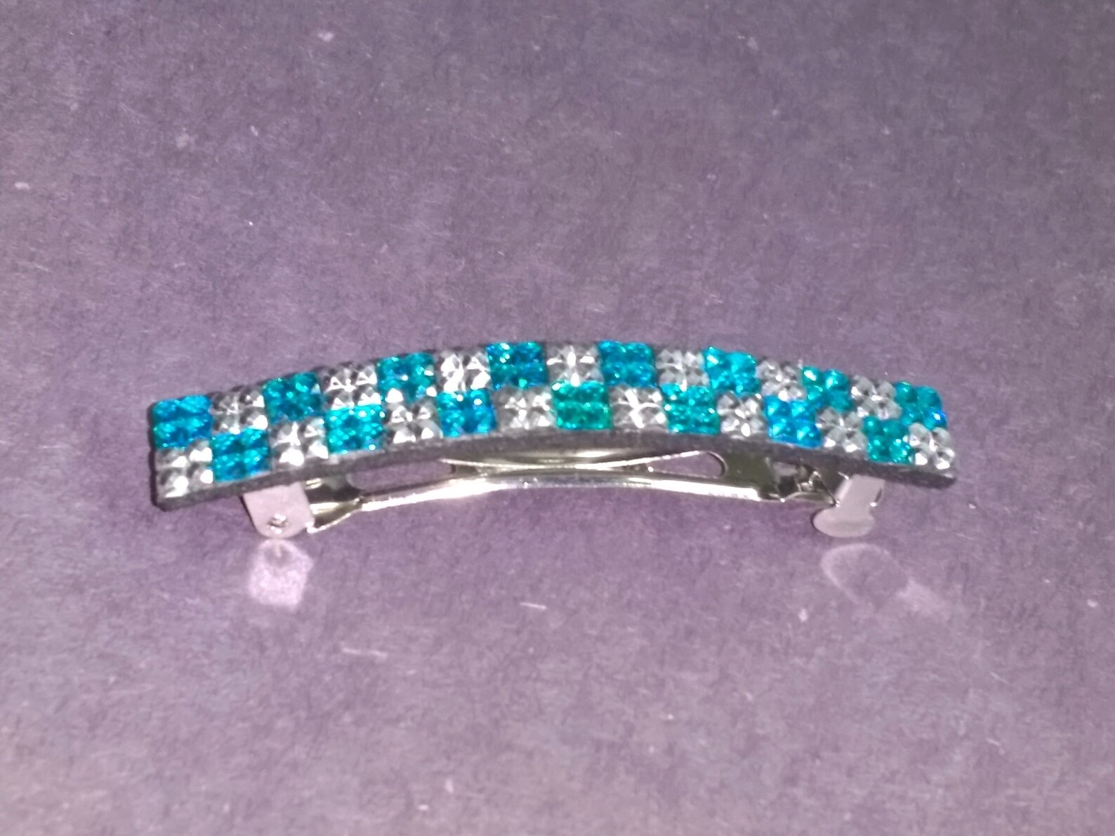 Silver Turquoise Barrette French Barrette Rhinestone Hair - Etsy Hong Kong