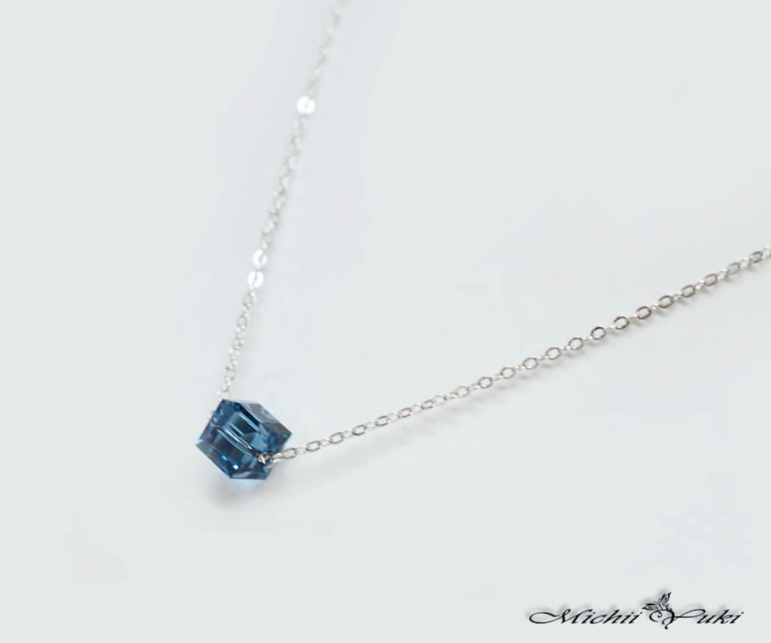 Marvel Avengers Tesseract Inspired Swarovski Crystal Necklace Dark Blue ...