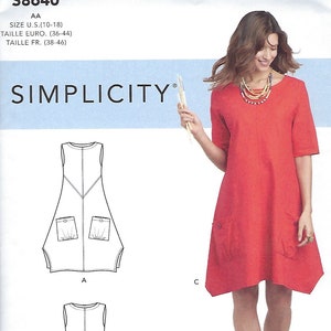 Simplicity S8640 Womens Dress Sewing Pattern UNCUT, With Sleeve ...