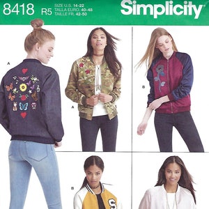 Simplicity 8418 Womens Lined Bomber Jacket Sewing Pattern UNCUT - Etsy