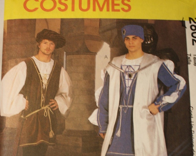 Mccalls 2802 Renaissance Mens and Boys Costume Sewing Pattern, Size Sm ...