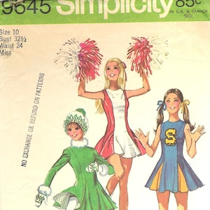 1970s Cheerleading and Ice Skating Dress Pattern, Simplicity 9645 ...