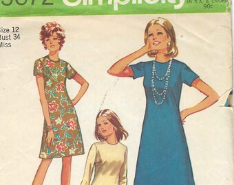 Vtg 70's Mccall's 6651 Yoked Dress Sewing Pattern, Bust 34 - Etsy