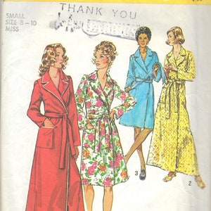 70s Simplicity 5989 Sewing Pattern, Misses Robe, Two Lengths - Etsy