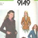 1970s Women's Jacket Sewing Pattern, Simplicity 9149, Size 14 Bust 36 ...
