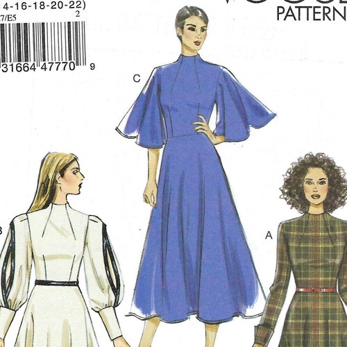 Vogue V9327 Misses Partially Lined Dresses Sewing Pattern - Etsy
