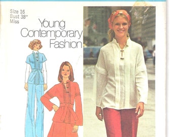 Vintage 1960's Simplicity 7638 Dress & Sash Sewing Pattern Size 16 Bust ...