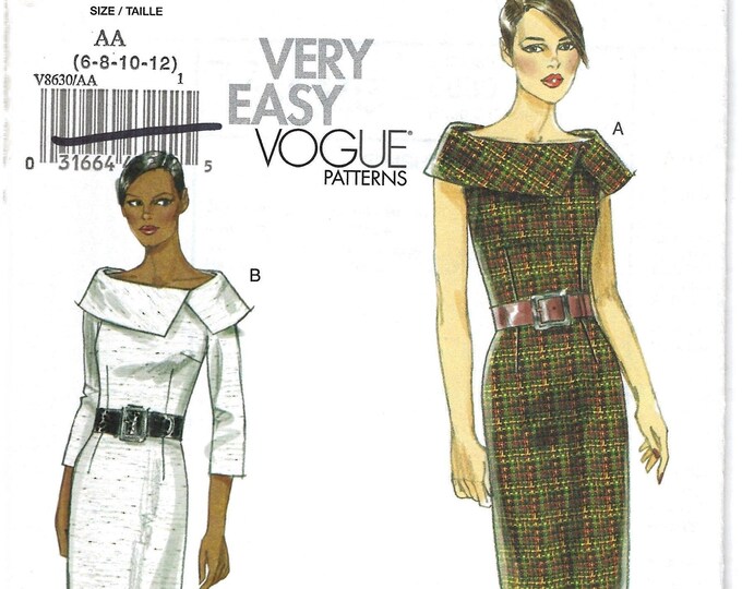 Misses Lined Dress Sewing Pattern, VOGUE V8630, Uncut - Etsy