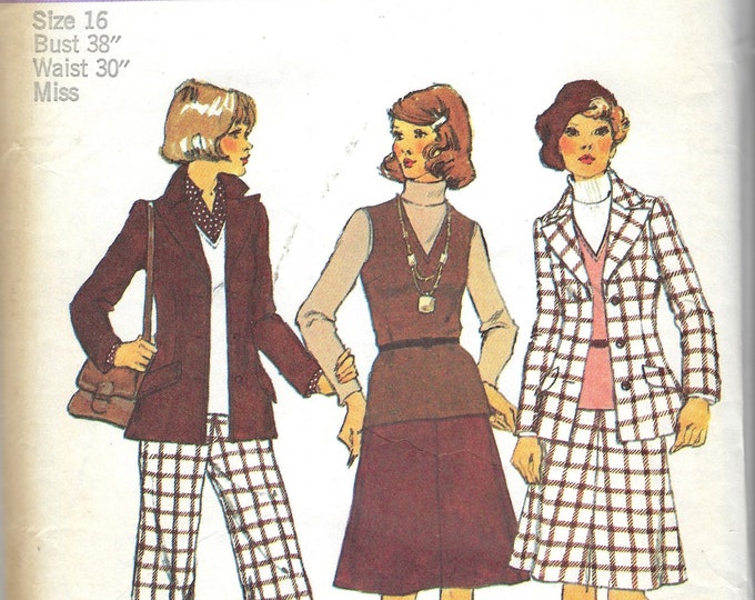 70s Simplicity 5987 Jacket, Skirt and Top Sewing Pattern, Bust 38 - Etsy