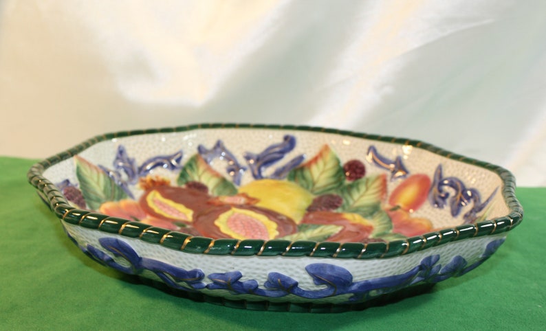 Fitz and Floyd Florentine Fruit Oval Vegetable Bowl With Pomegranates ...