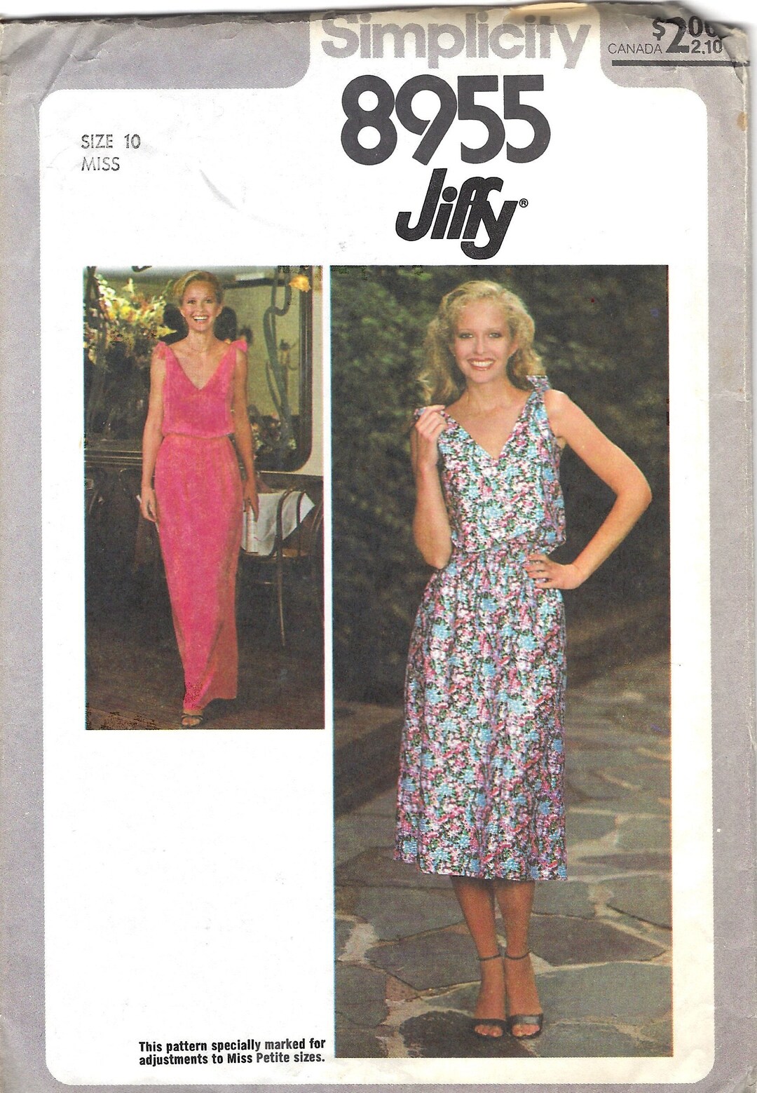 1970s Simplicity 8955 Jiffy Dress Sewing Pattern, Size 10 - Etsy
