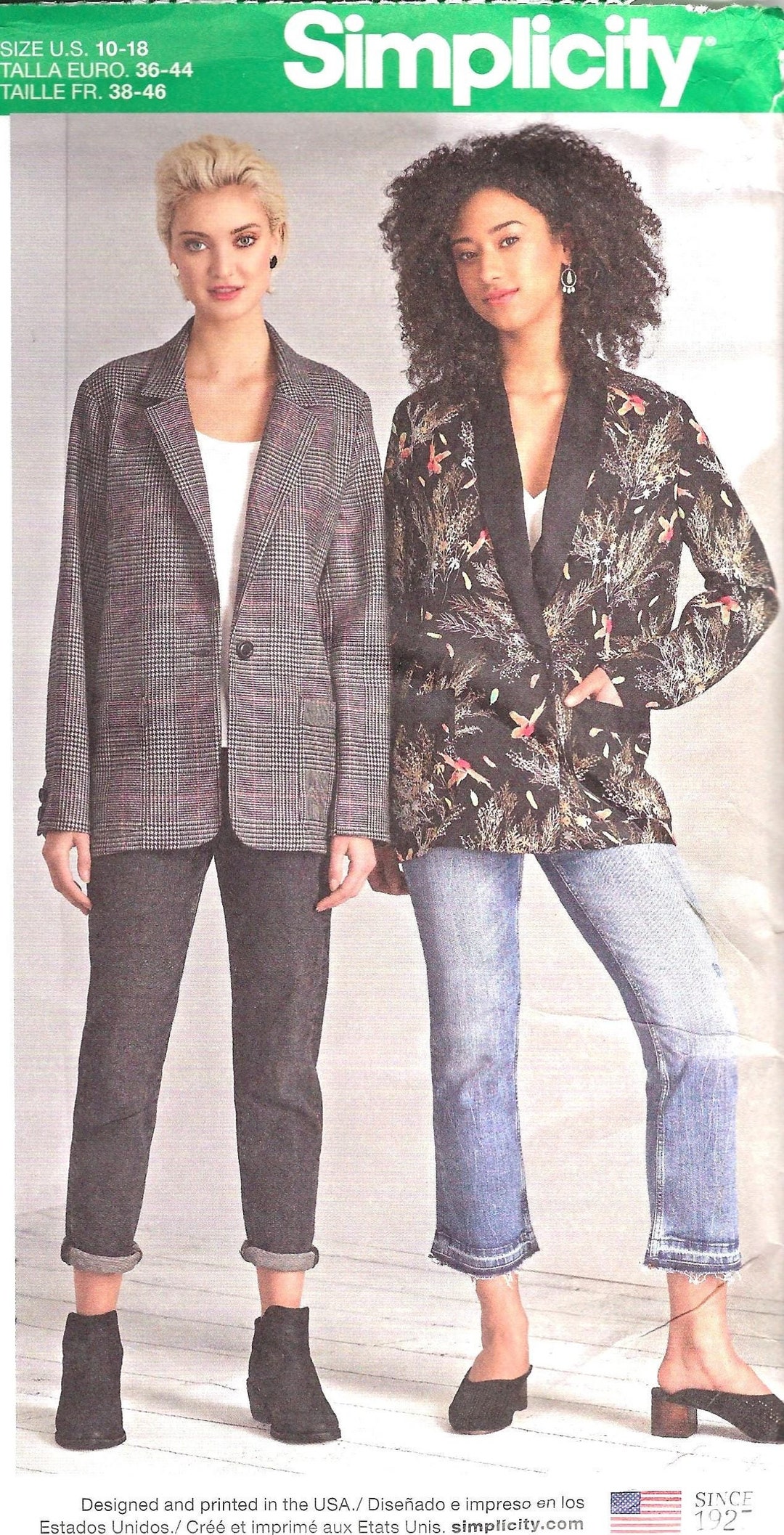 Simplicity Sewing Pattern 10030 8697 Misses'/women's Oversized Blazers ...