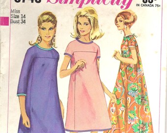 Simplicity 8108 70s Back Wrap Pantdress Sewing Pattern, Two Lengths ...