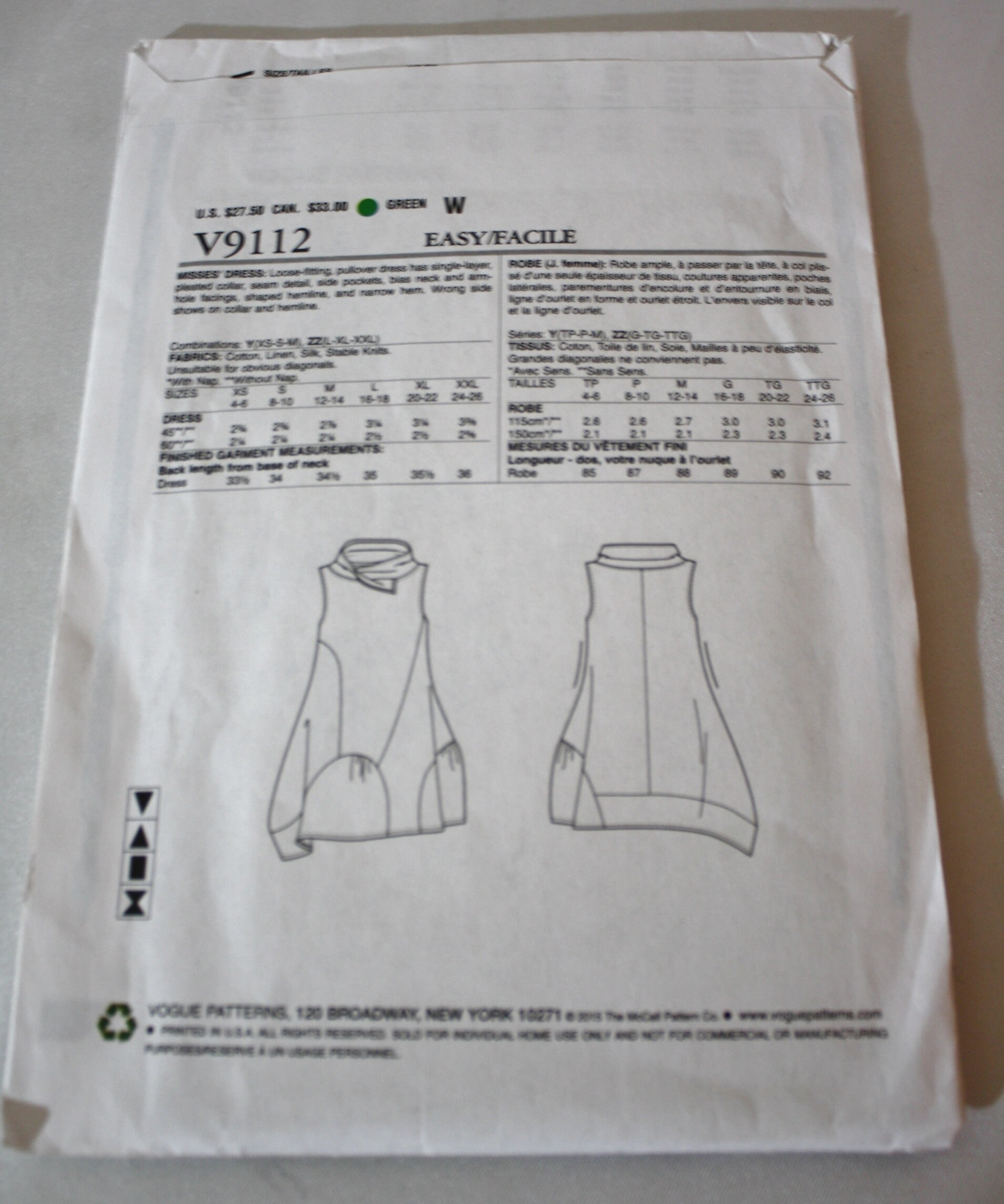 Vogue V9112 Dress Sewing Pattern UNCUT Marci Tilton Collection ...