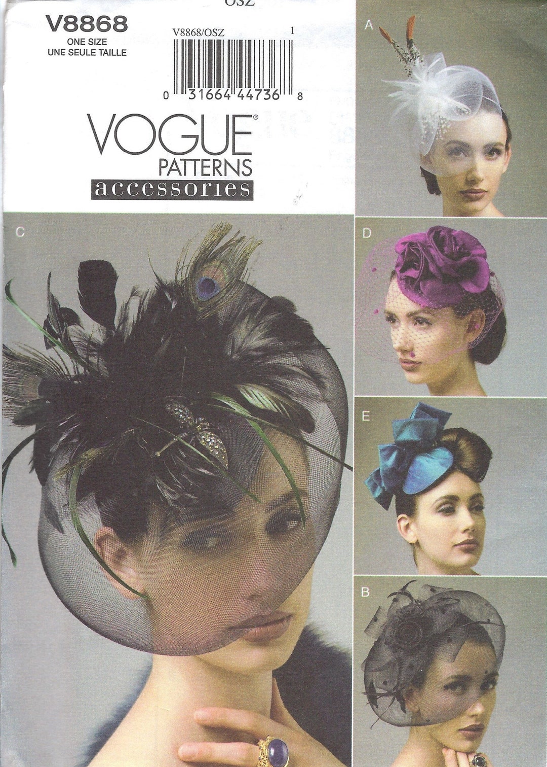 Vogue V8868 Hat Sewing Pattern, One Sizes Uncut - Etsy