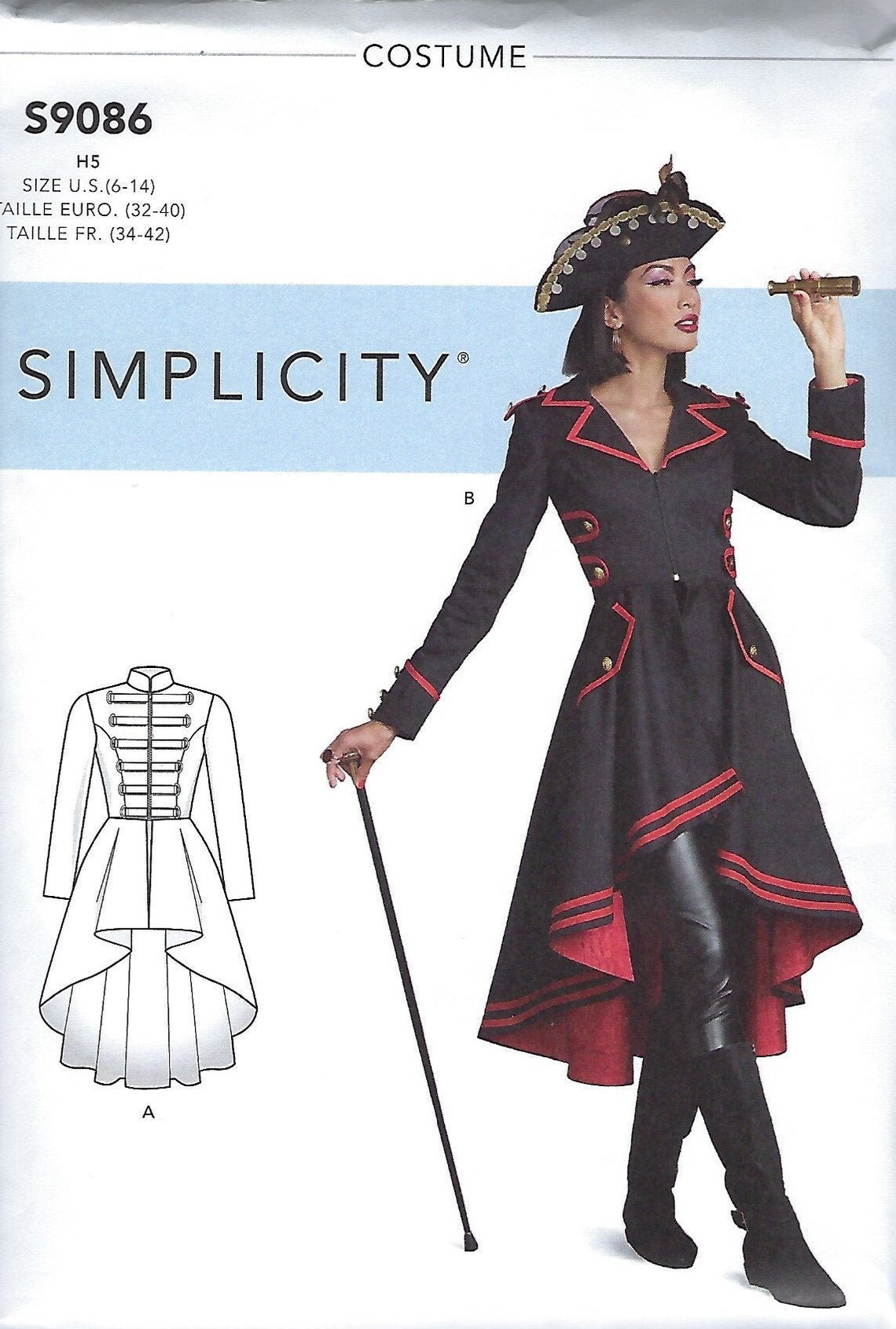 Simplicity S9086 Costume Coat Sewing Pattern UNCUT - Etsy