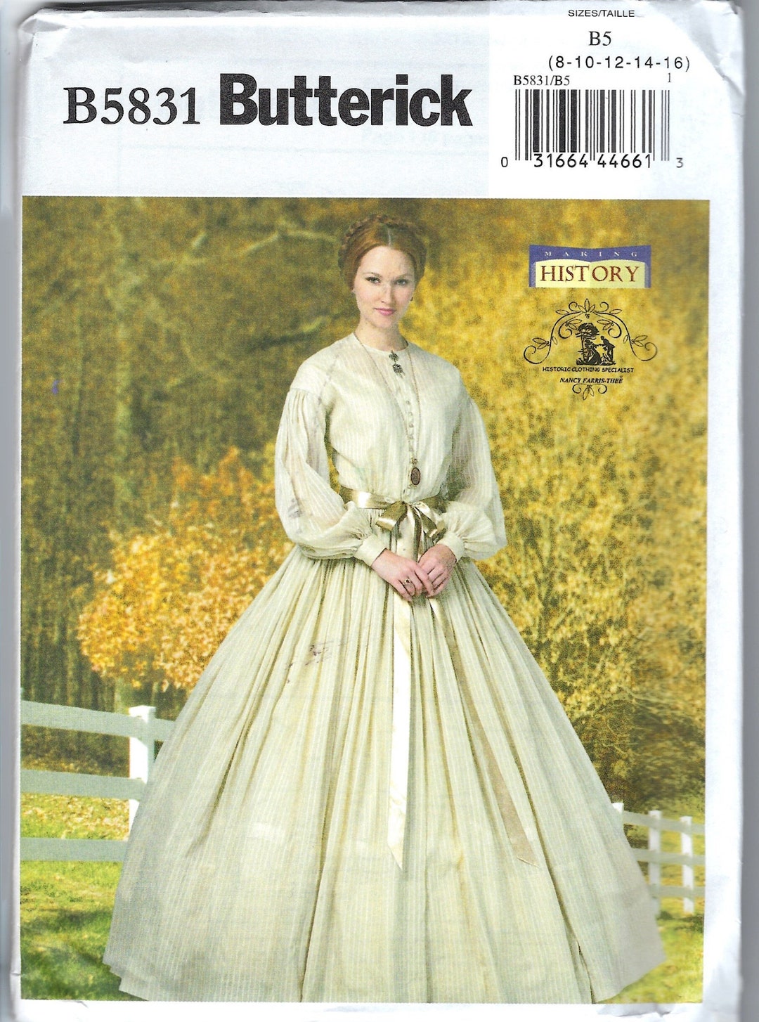 Women's Civil War Dress Pattern, Petticoat, Butterick B5831, Making ...
