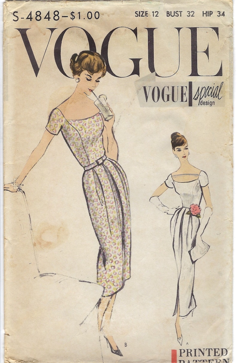 1950's Vogue Special Design S-4848 Dress Sewing Pattern - Etsy