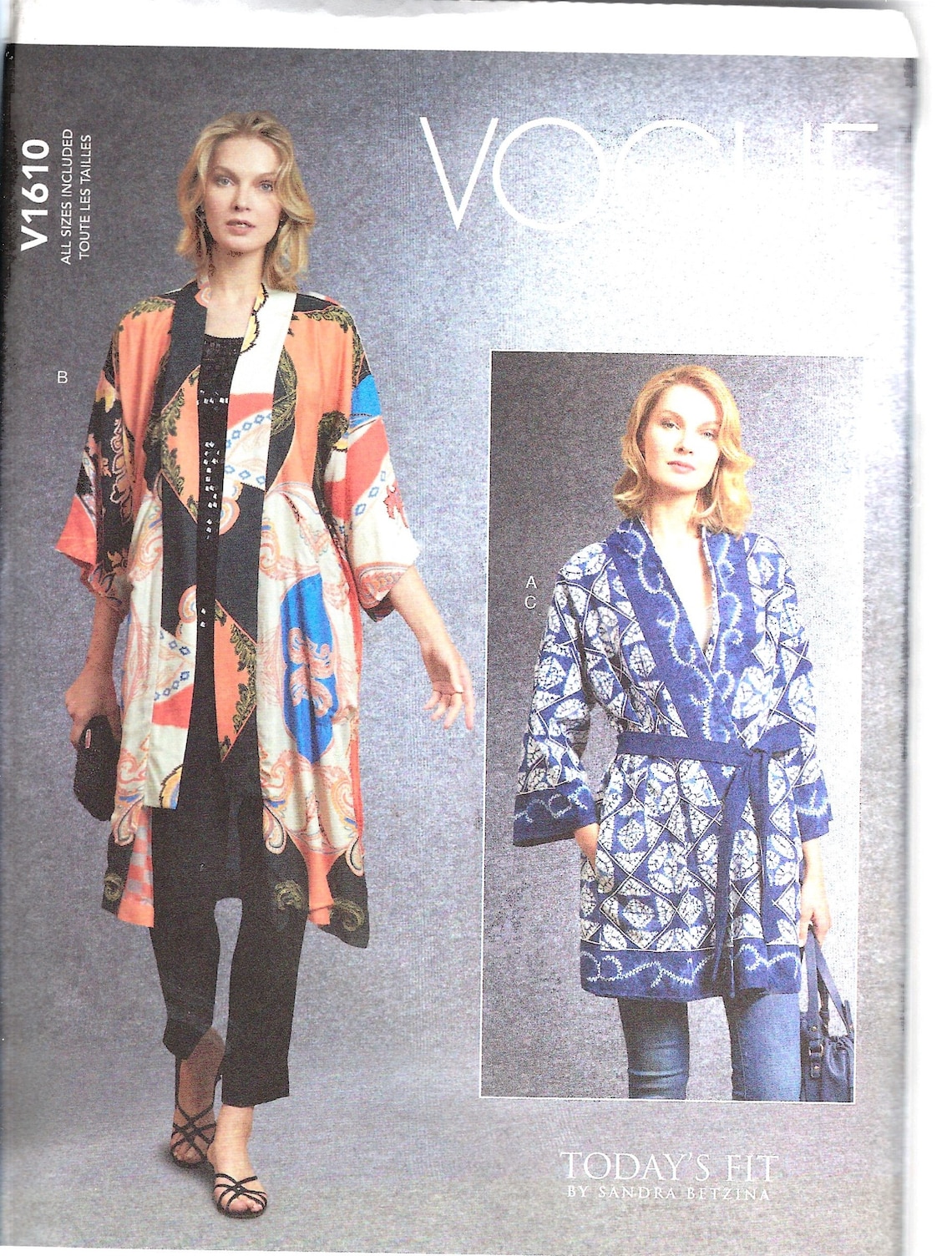 Vogue V1610 Easy Sewing Pattern Kimono Pattern Loose Fit - Etsy