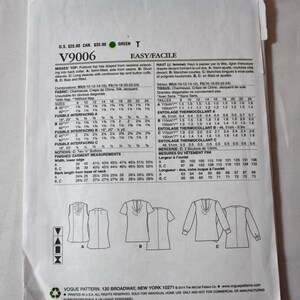 Vogue Sewing Pattern V9006 Misses Pullover Top With Draped Front UNCUT ...