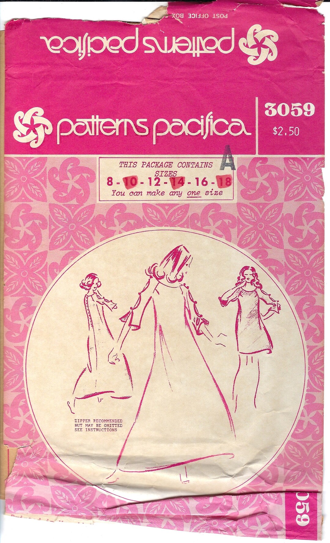 70s Hawaiian DRESS Sewing Pattern, Lattice Cut-out Sleeves, Patterns ...