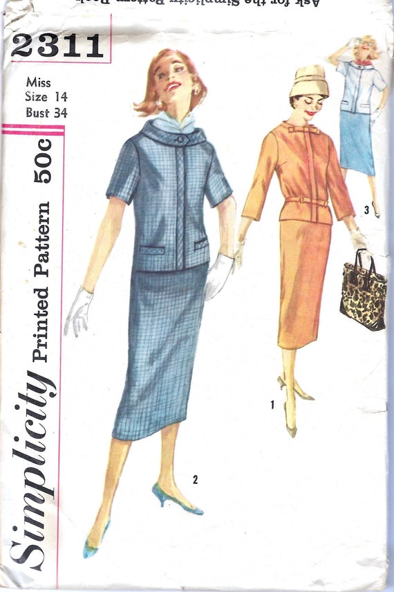 Simplicity 2311 Vintage Sewing Pattern Two-piece Dress | Etsy