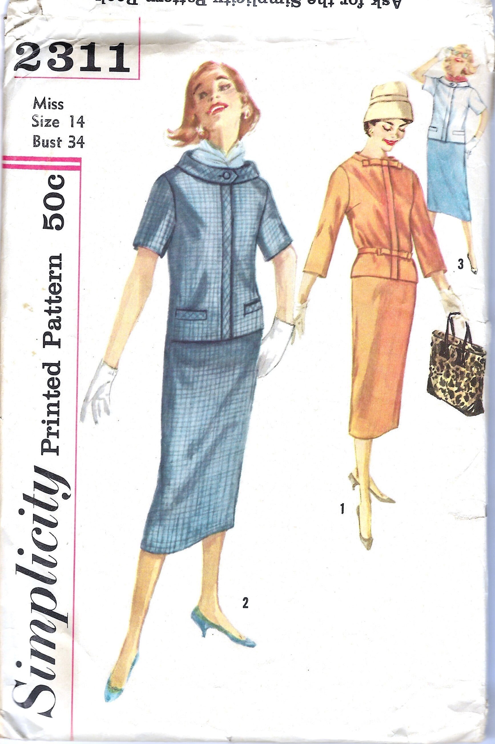 Simplicity 2311 Vintage Sewing Pattern Two-piece Dress | Etsy