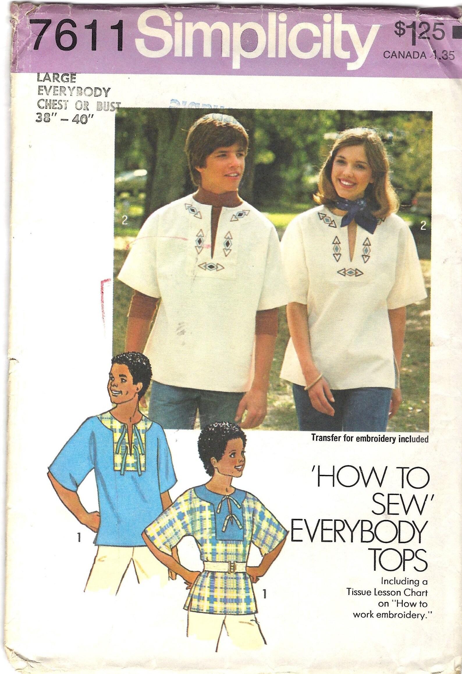 Simplicity 7611 Everybody Pullover Tops Chest Bust 38-40 - Etsy