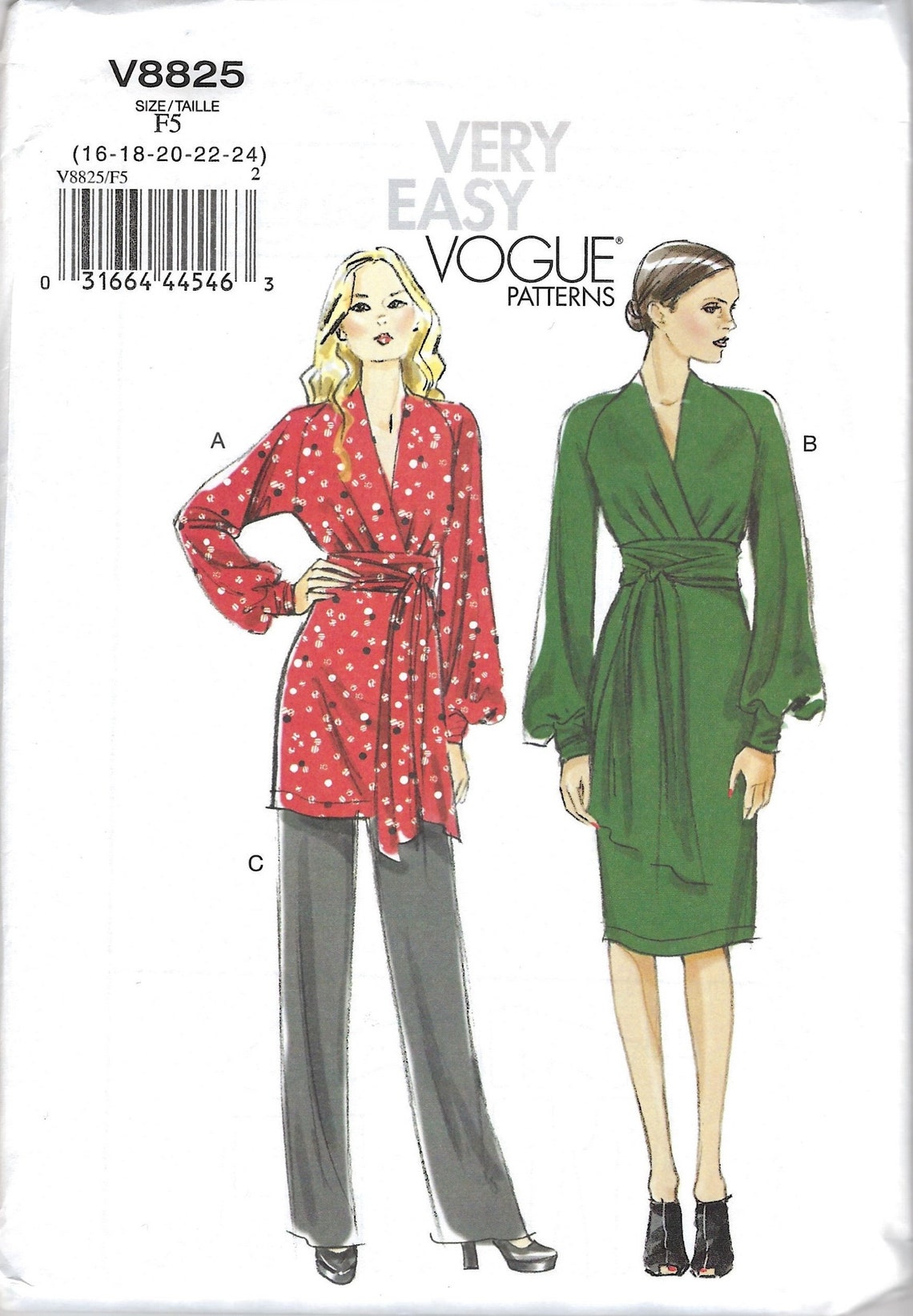 Vogue V8825 Very Easy Vogue Dress Pattern, Tunic, Trousers Uncut - Etsy