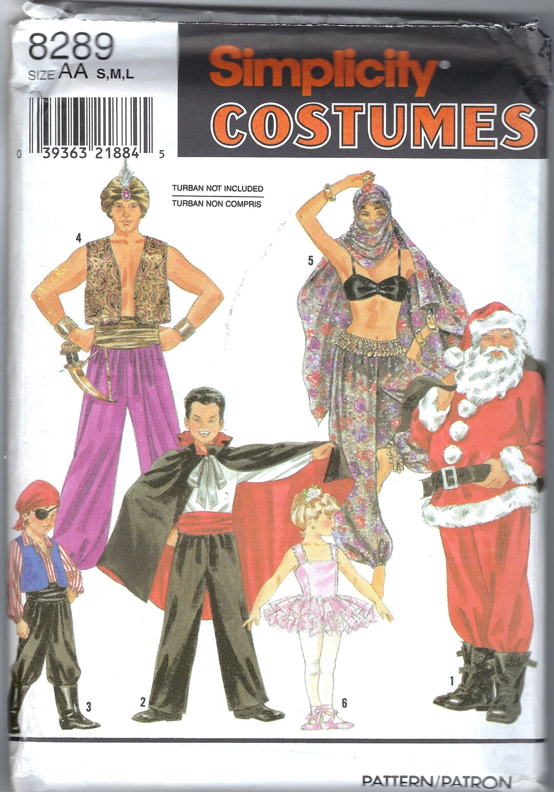 Costume Sewing Pattern Simplicity 8289 Adults UNCUT, Bust/chest 32-42 ...