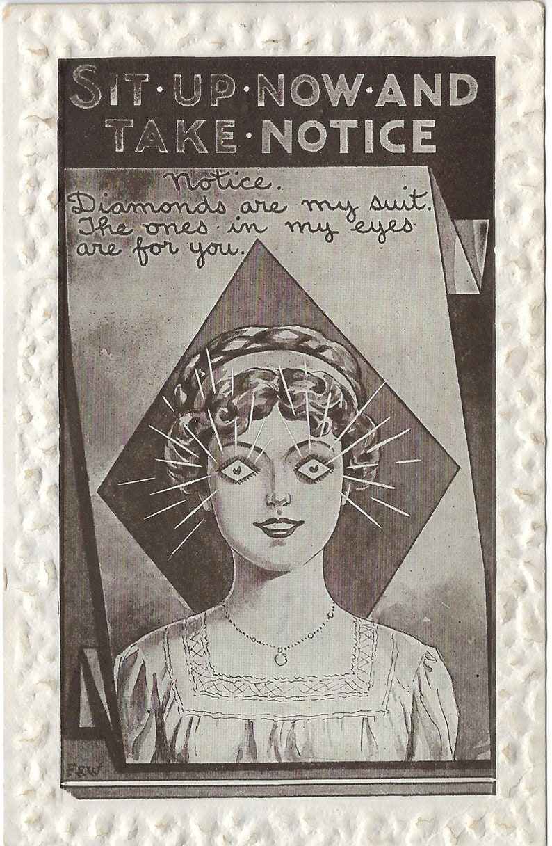 Sit up Now and Take Notice Diamonds Posted Feb 14 1911 - Etsy
