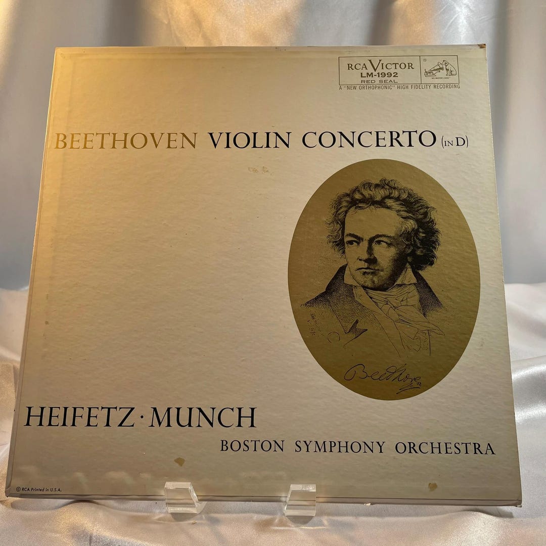Beethoven Violin Concerto HEIFETZ & MUNCH Boston Symphony RCA Red Seal ...
