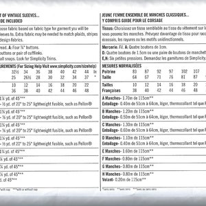 Simplicity 8506 Sewing Pattern for Misses Vintage Sleeve Variations, SZ ...