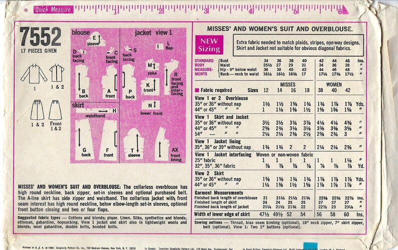 1960s Simplicity 7552 A-line Dress With Jacket Size 14 Bust - Etsy