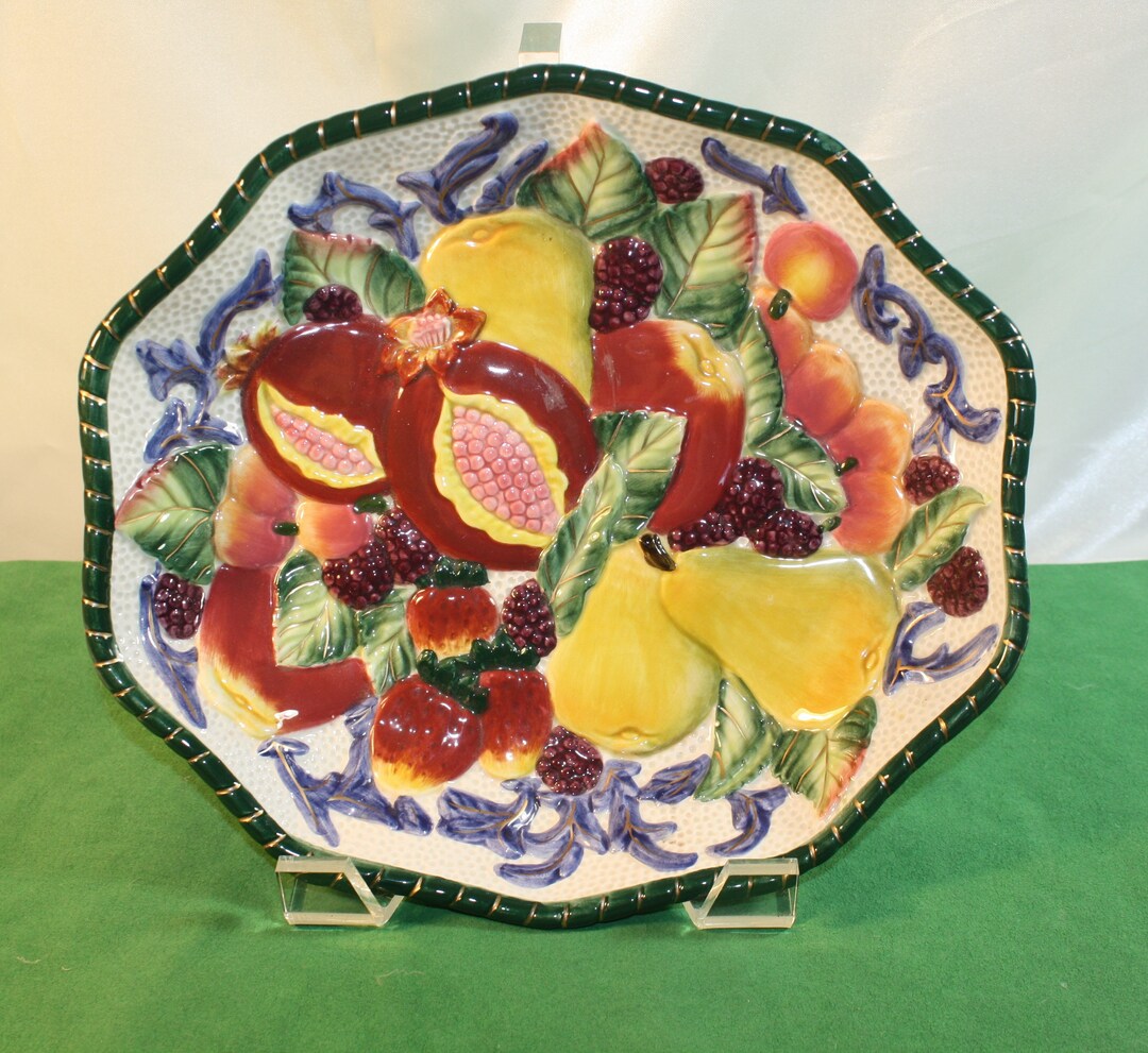 Fitz and Floyd Florentine Fruit Oval Vegetable Bowl With Pomegranates ...