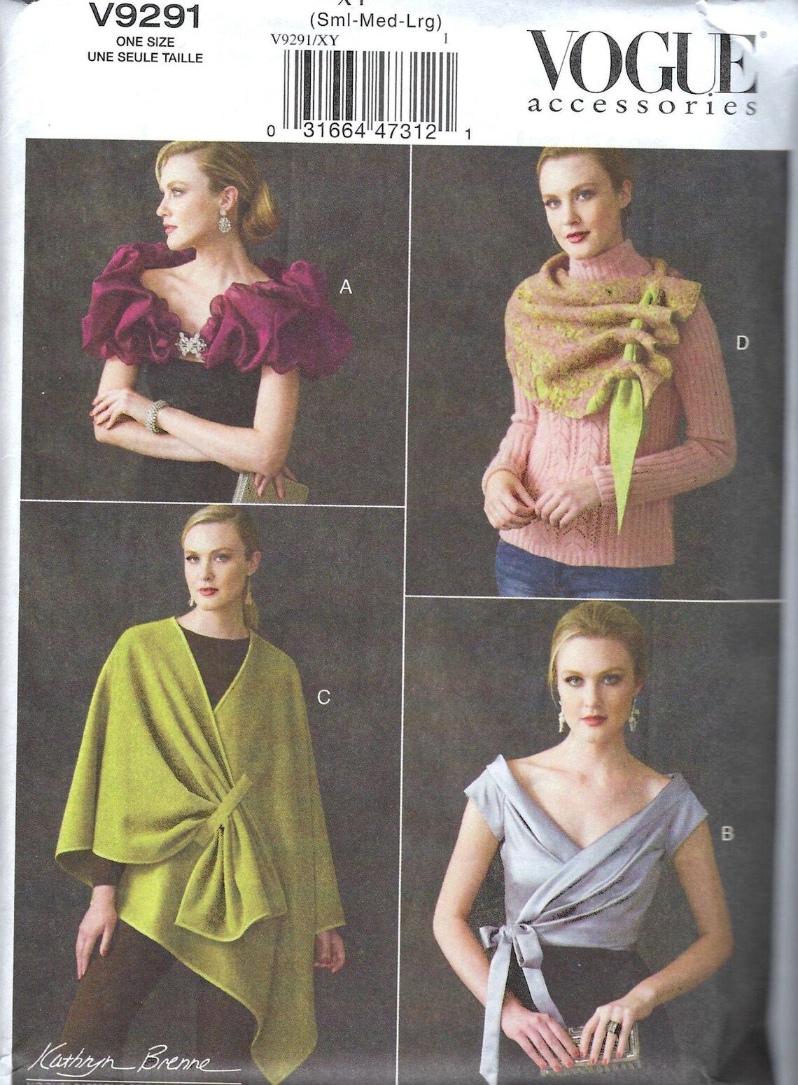 Vogue Sewing Pattern V9291: Wraps, Shrug, Scarf - Bridal Accessory ...