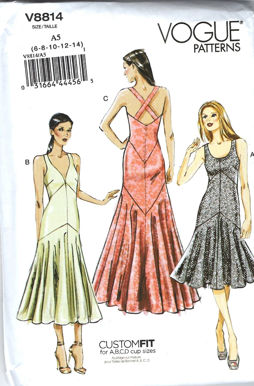 VOGUE V8814 Strappy Dress Sewing Pattern, Uncut - Etsy