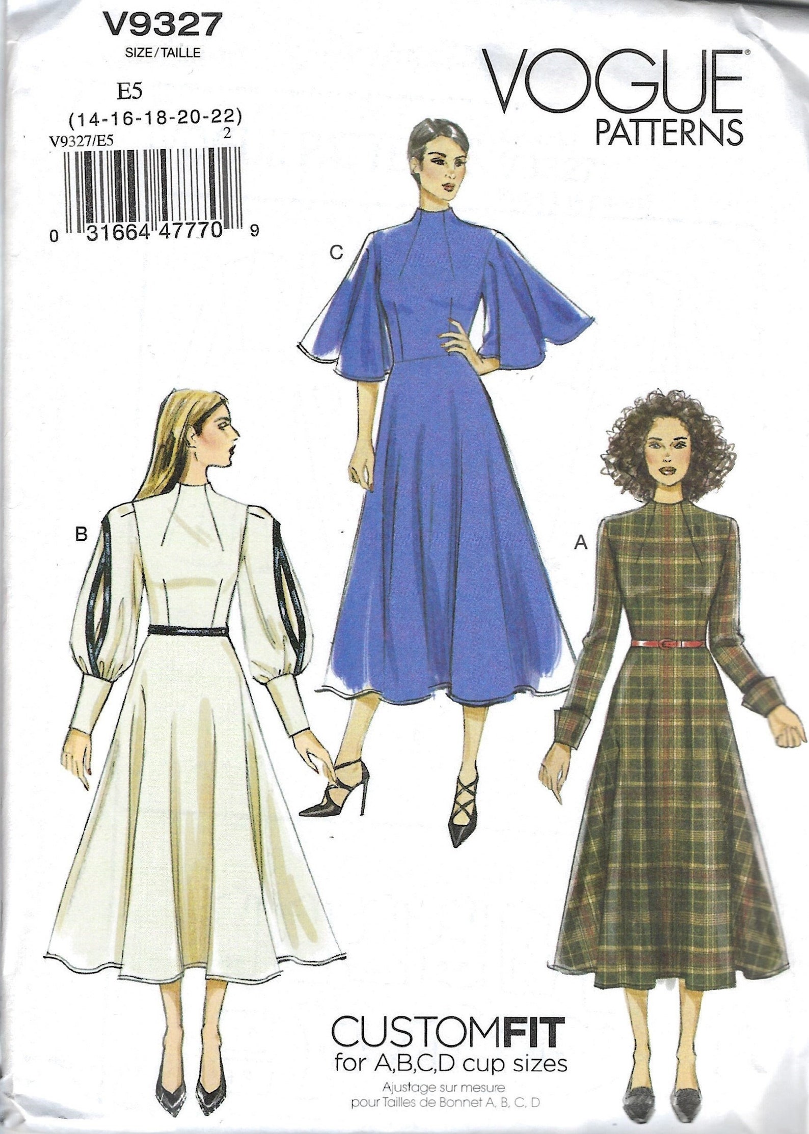 Vogue V9327 Misses Partially Lined Dresses Sewing Pattern, UNCUT FF - Etsy