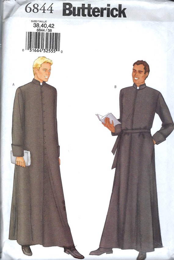 Butterick Pattern 6844 Priest Clergy Cassock Church Robe Uncut - Etsy