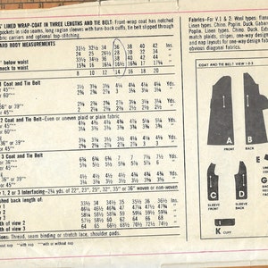Simplicity 9183, Lined Wrap Coat Pattern Sewing Pattern, Size 14 - Etsy
