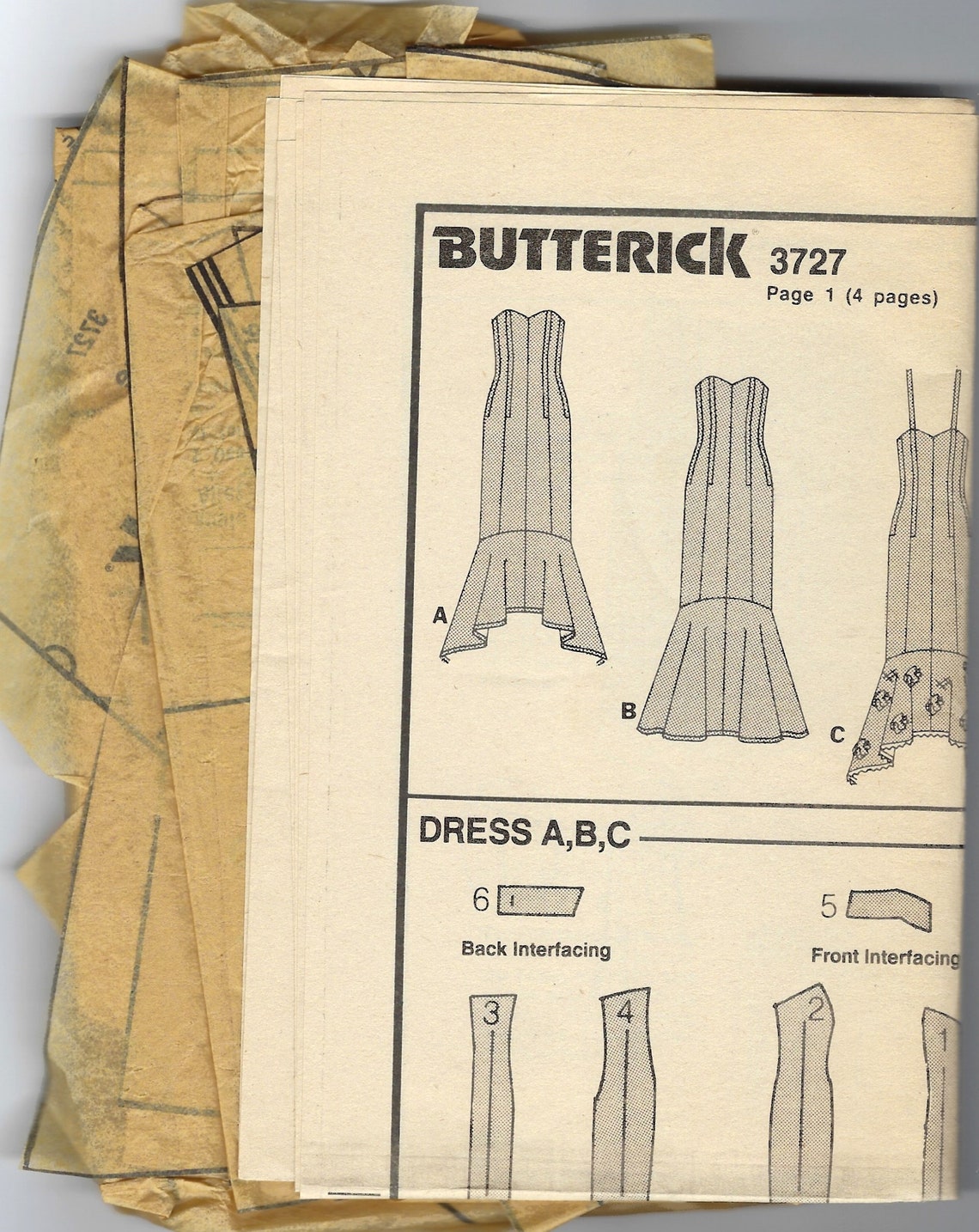 Butterick 3727 Sewing Pattern Vintage 1980s Close Fitting - Etsy