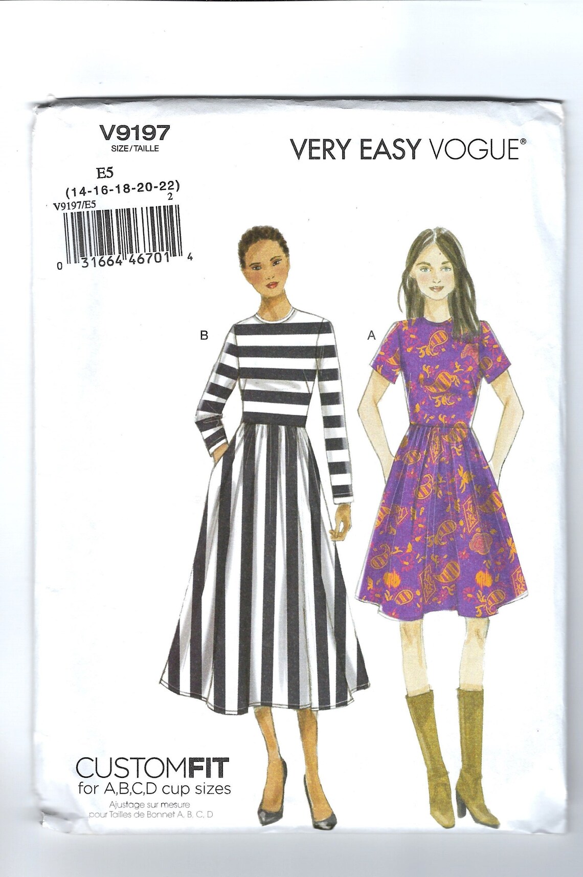 VOGUE V9197, Dress Sewing Pattern, Uncut - Etsy