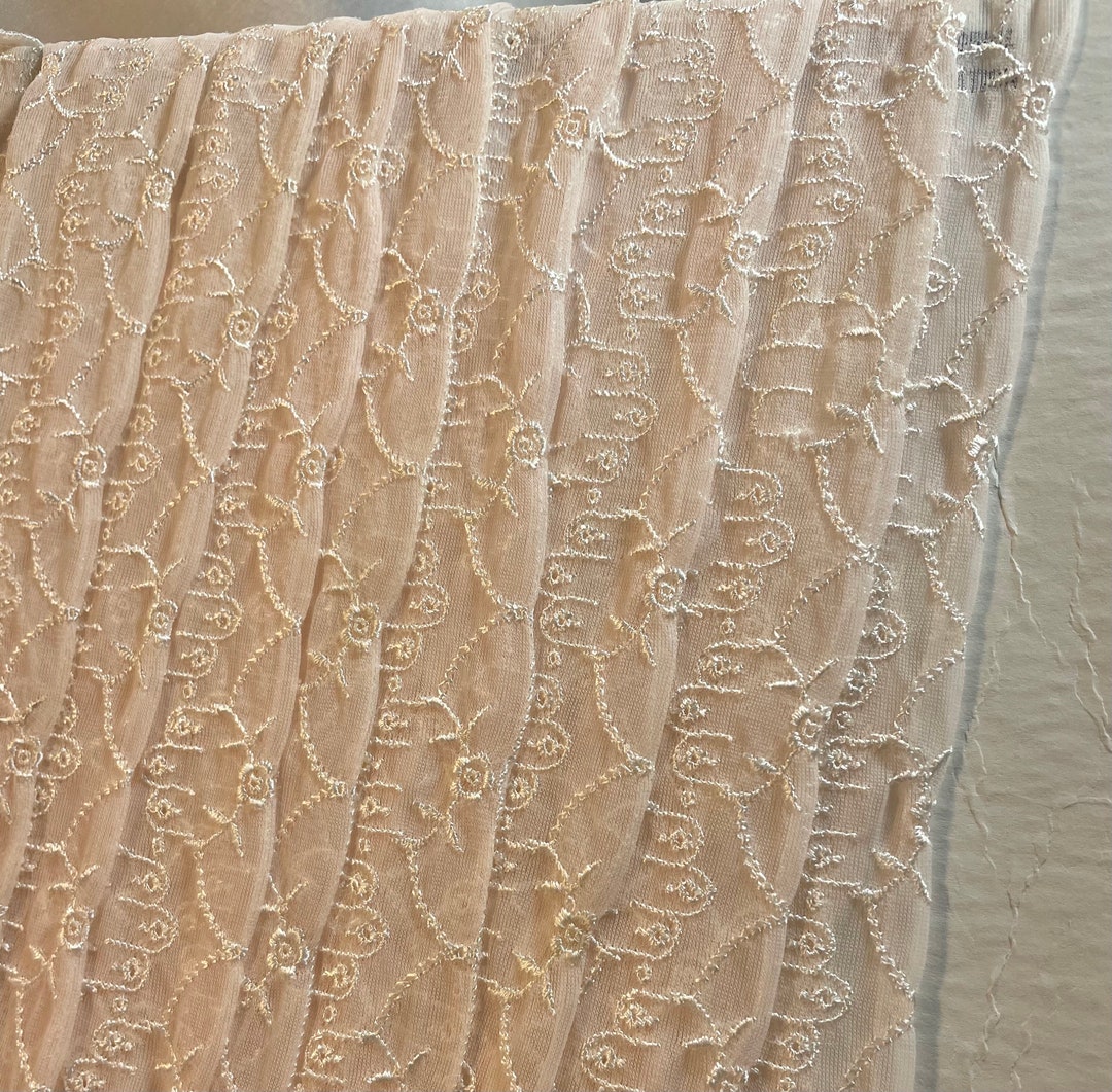 1 1/2" Blush Pink Sheer Embroidery Scallopped Lace, Lingerie Supply ...
