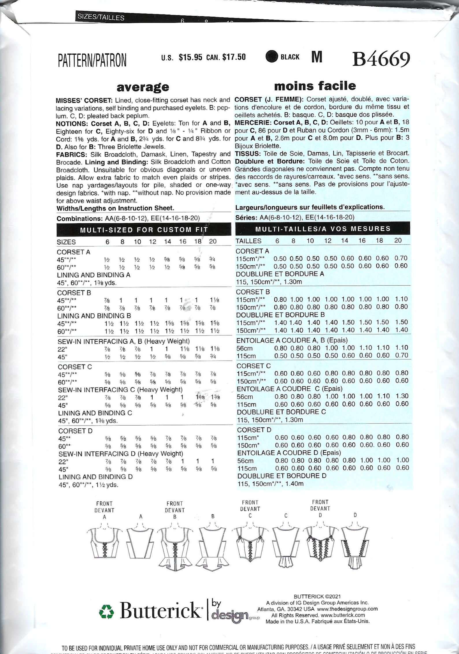 Butterick B4669 Sewing Pattern Making History Boned Lined - Etsy